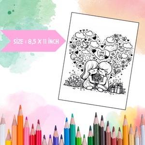Kawaii Valentines Day Coloring Pages 25 Pages Cute Kawaii Coloring ...