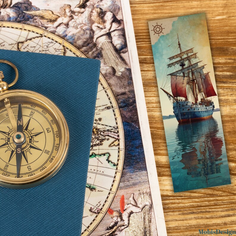 10 Vintage Nautical Bookmarks ship Bookmarks Digital Download JPG ...