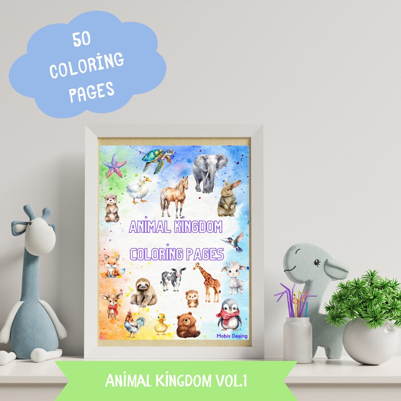 Animals Coloring Pages 50 Pages for Kids and Adults Digital Download ...