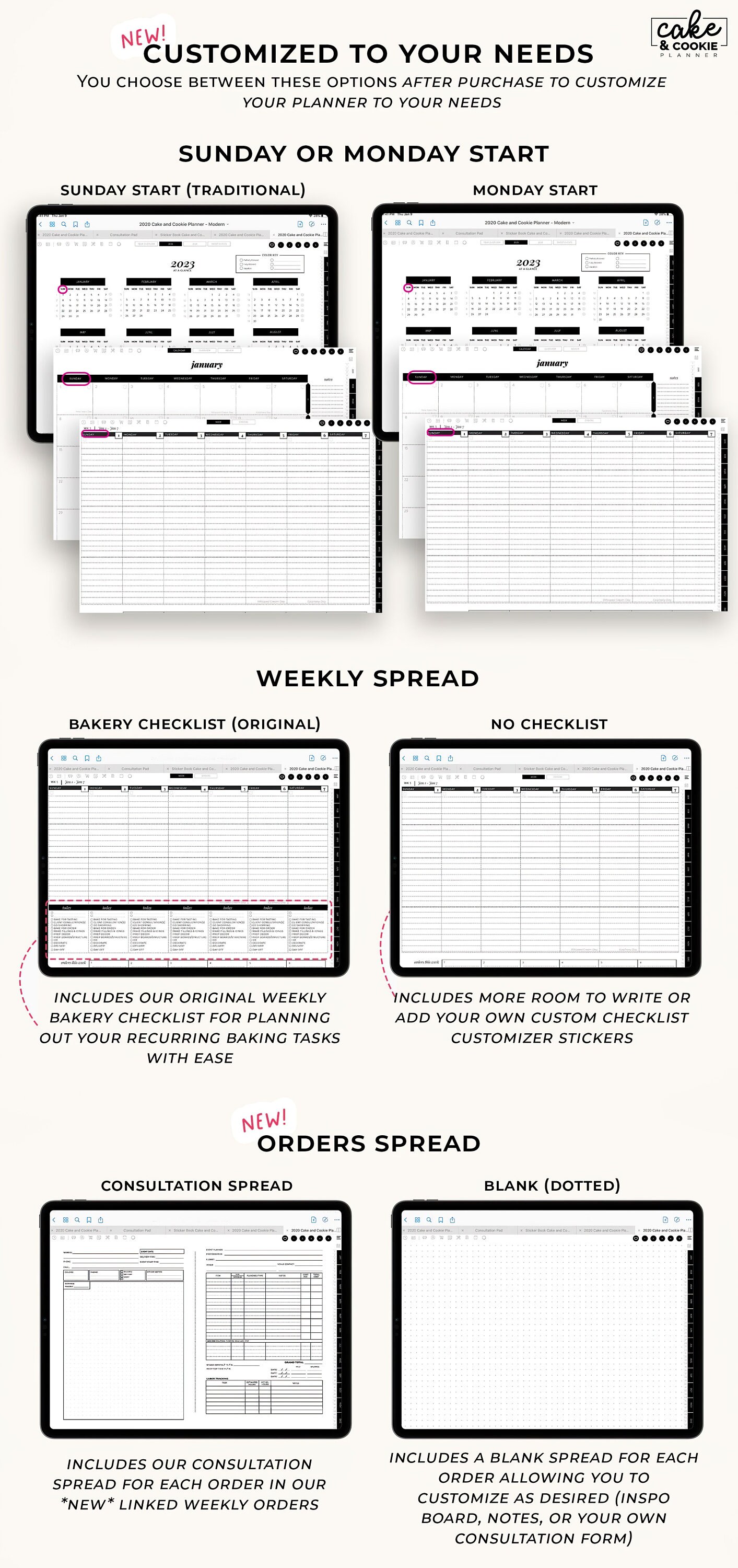 2025 Digital Planner for iPad and Tablets - Modern Minimalist Cake and ...
