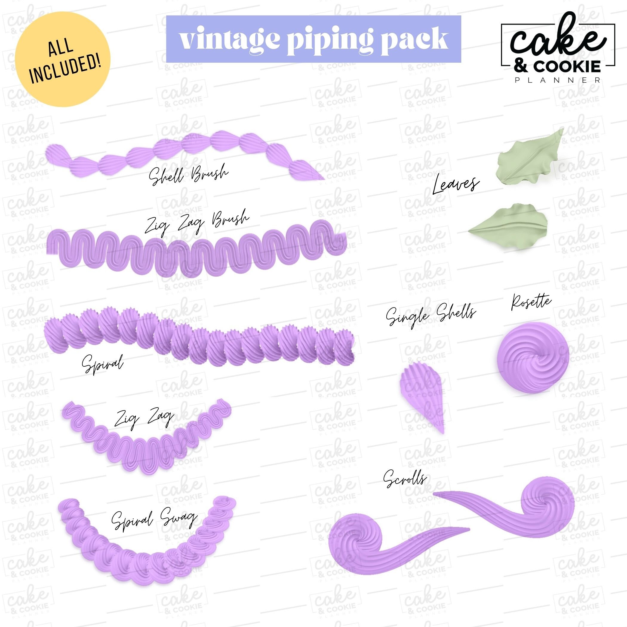 Vintage Icing & Swag Cake Sketching PROCREATE Brushes, Stamps, Digital ...