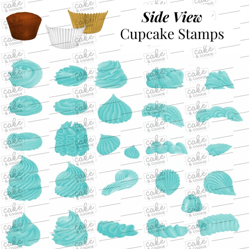 Cupcake Builder Sketching PROCREATE Stamps, Digital Cake Design, Custom ...