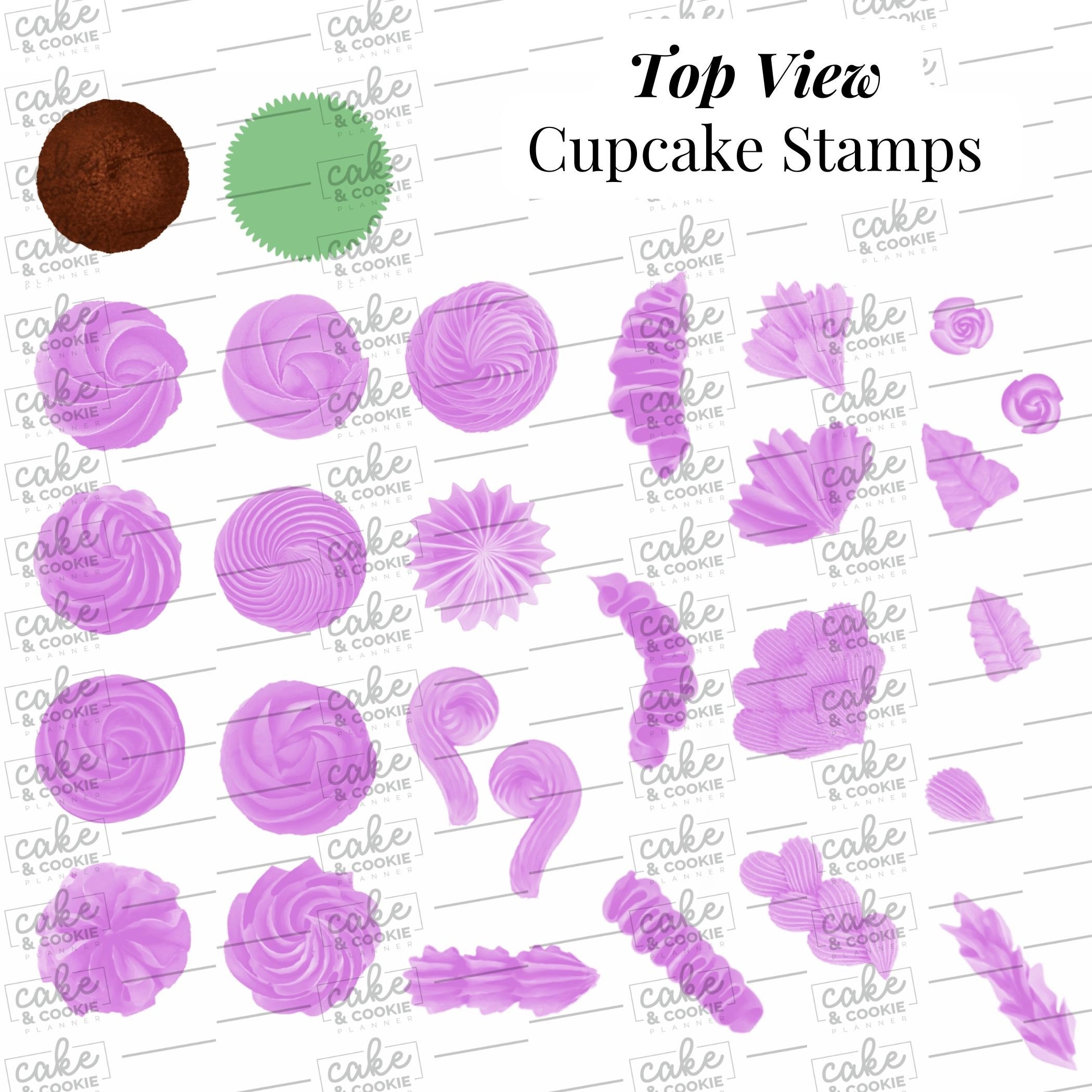 Cupcake Builder Sketching PROCREATE Stamps, Digital Cake Design, Custom ...
