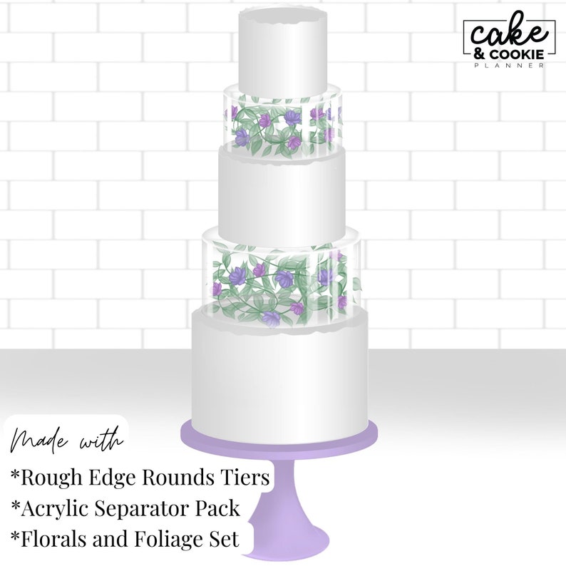 Clear Acrylic Separators Cake Sketching PROCREATE Doc, Digital Cake ...