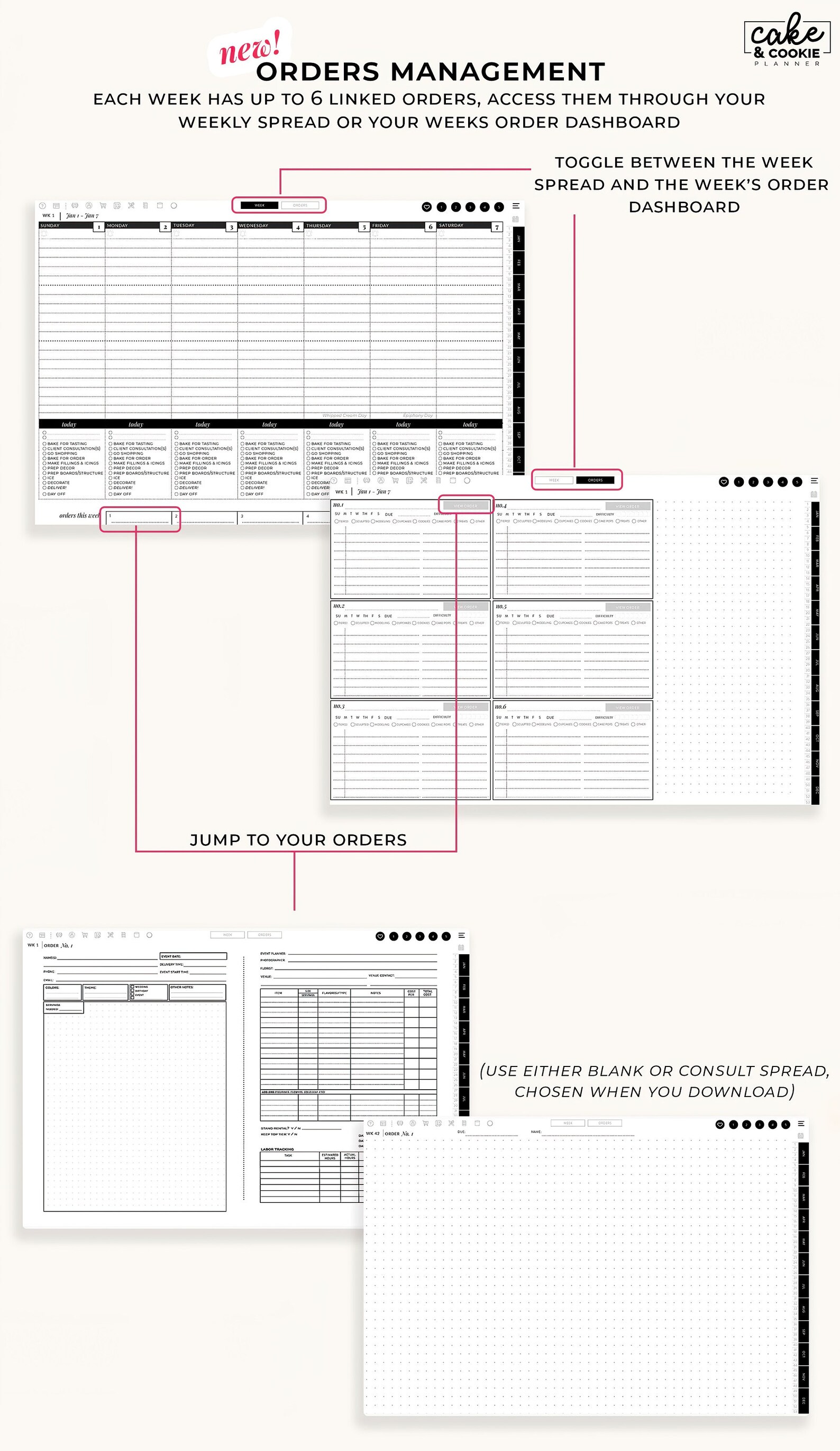 2025 Digital Planner for iPad and Tablets - Modern Minimalist Cake and ...