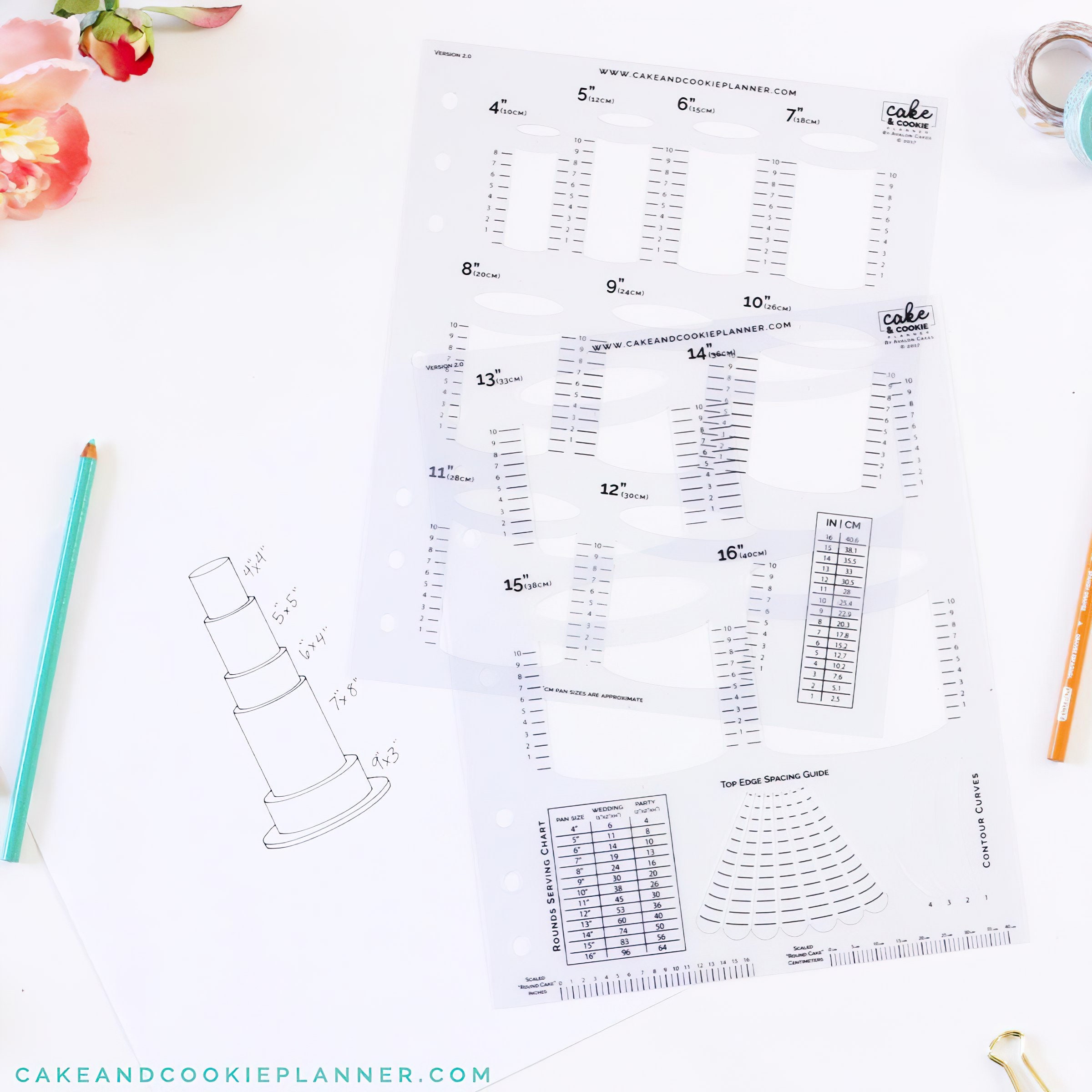 Round Cake Sketching Templates - Original Award-winning Tools, Design ...