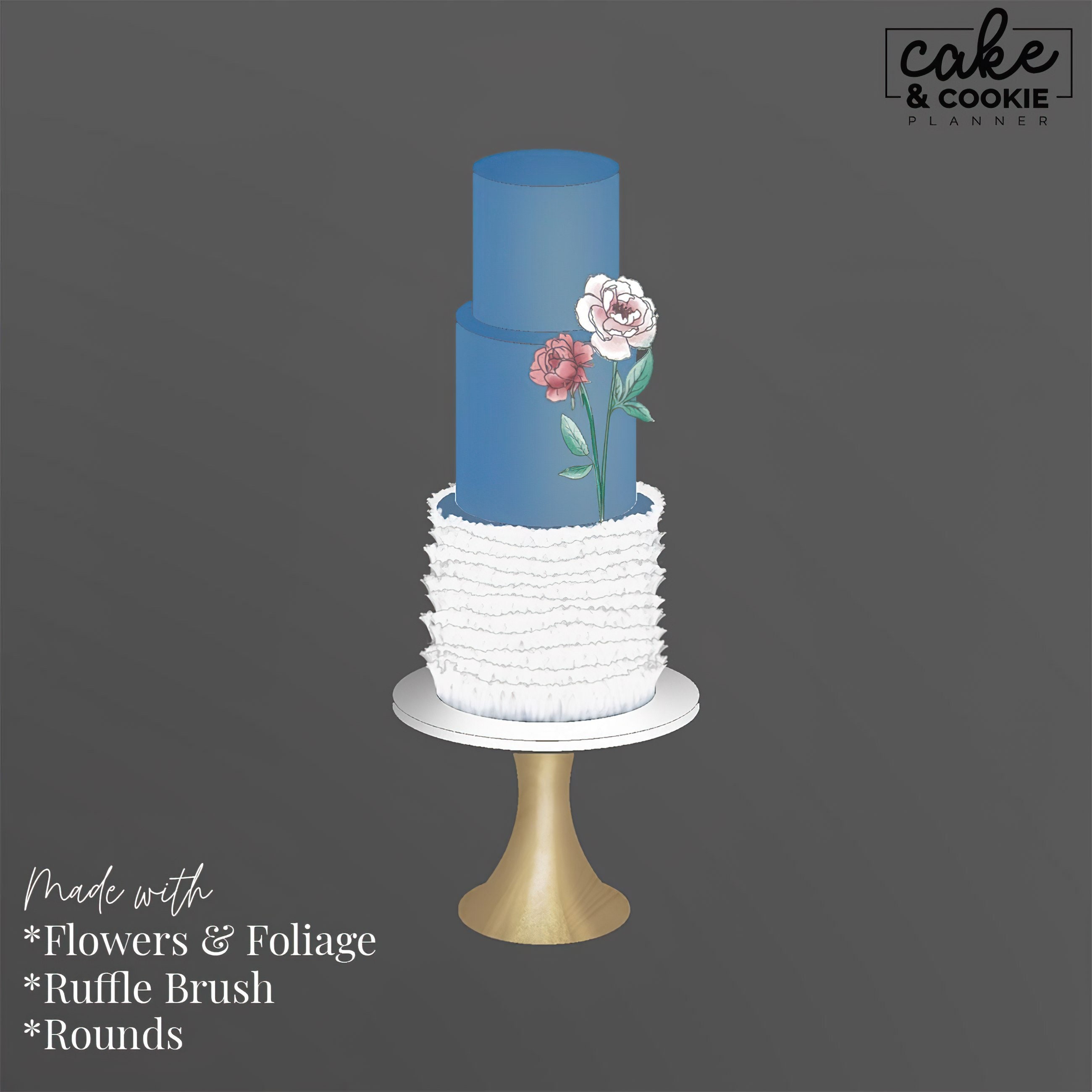 Ruffle Cake Sketching PROCREATE Brushes, Digital Cake Design, Bakery ...