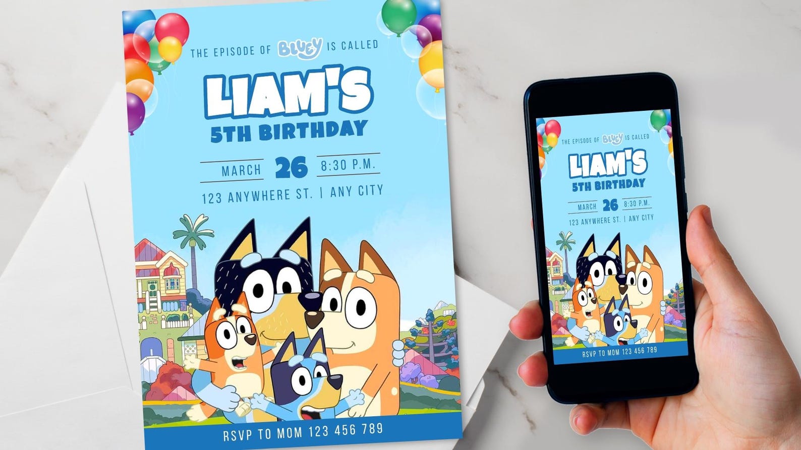 Bluey Party Invitation - Etsy