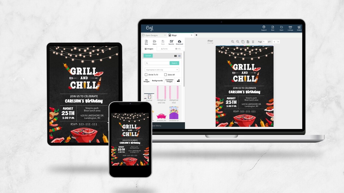 Editable Grill & Chill Birthday Invitation Template, Printable Birthday ...