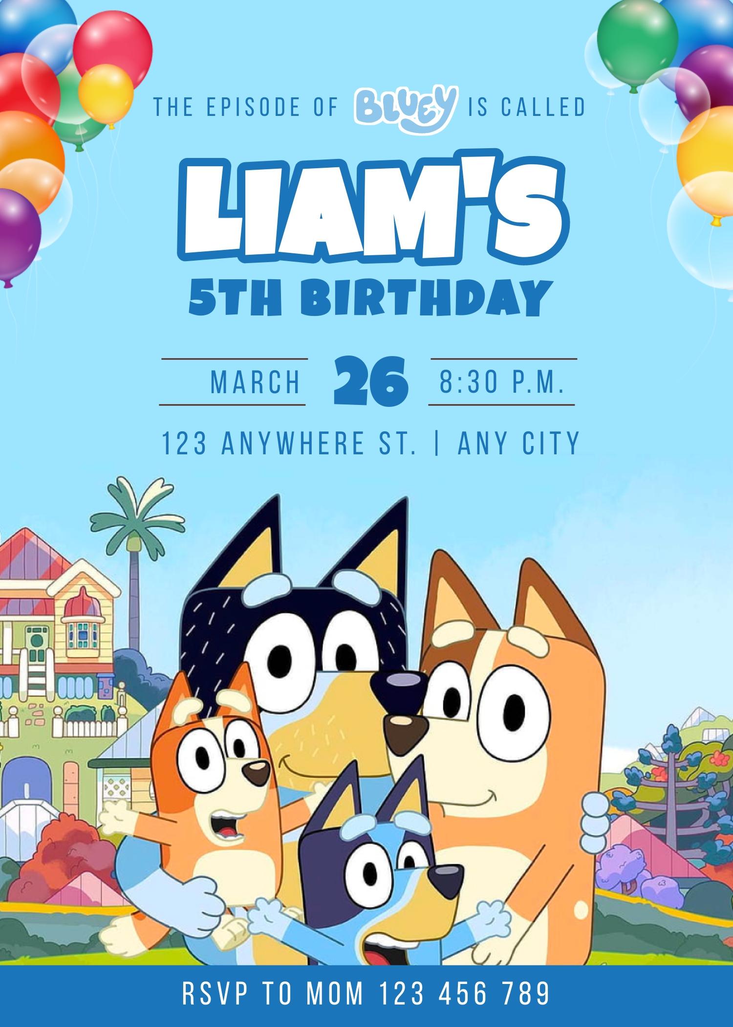 Bluey Party Invitation - Etsy