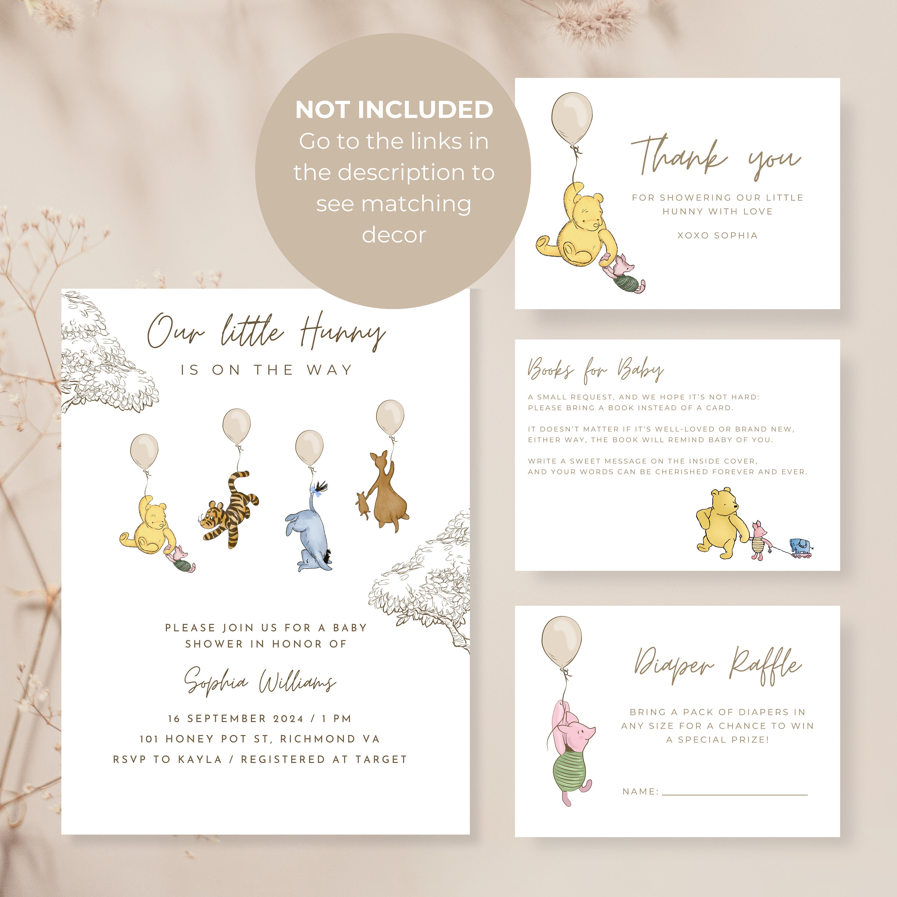 Classic Winnie the Pooh Baby Shower Games Gender Neutral Themed Baby ...