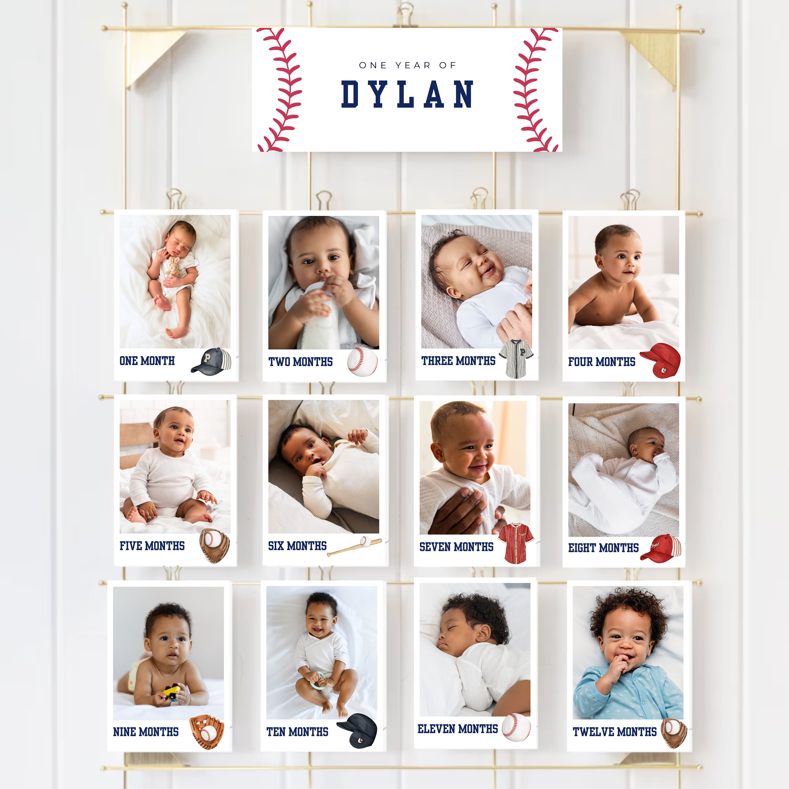 Baseball Rookie Year Birthday Bundle Baseball 1st Birthday Sign ...