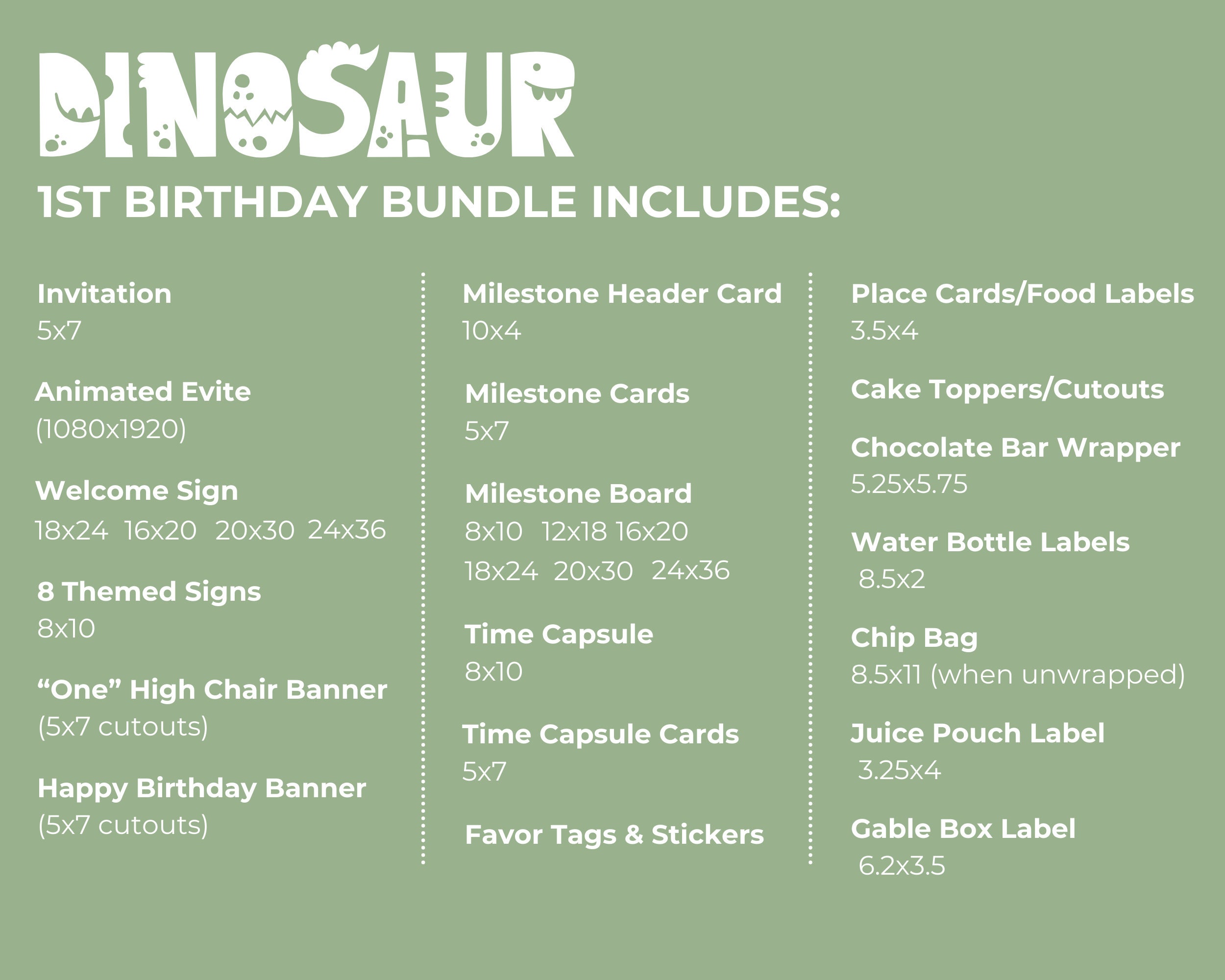 Bundle Birthday Party Dinosaur Theme Birthday Décor Instant Download ...