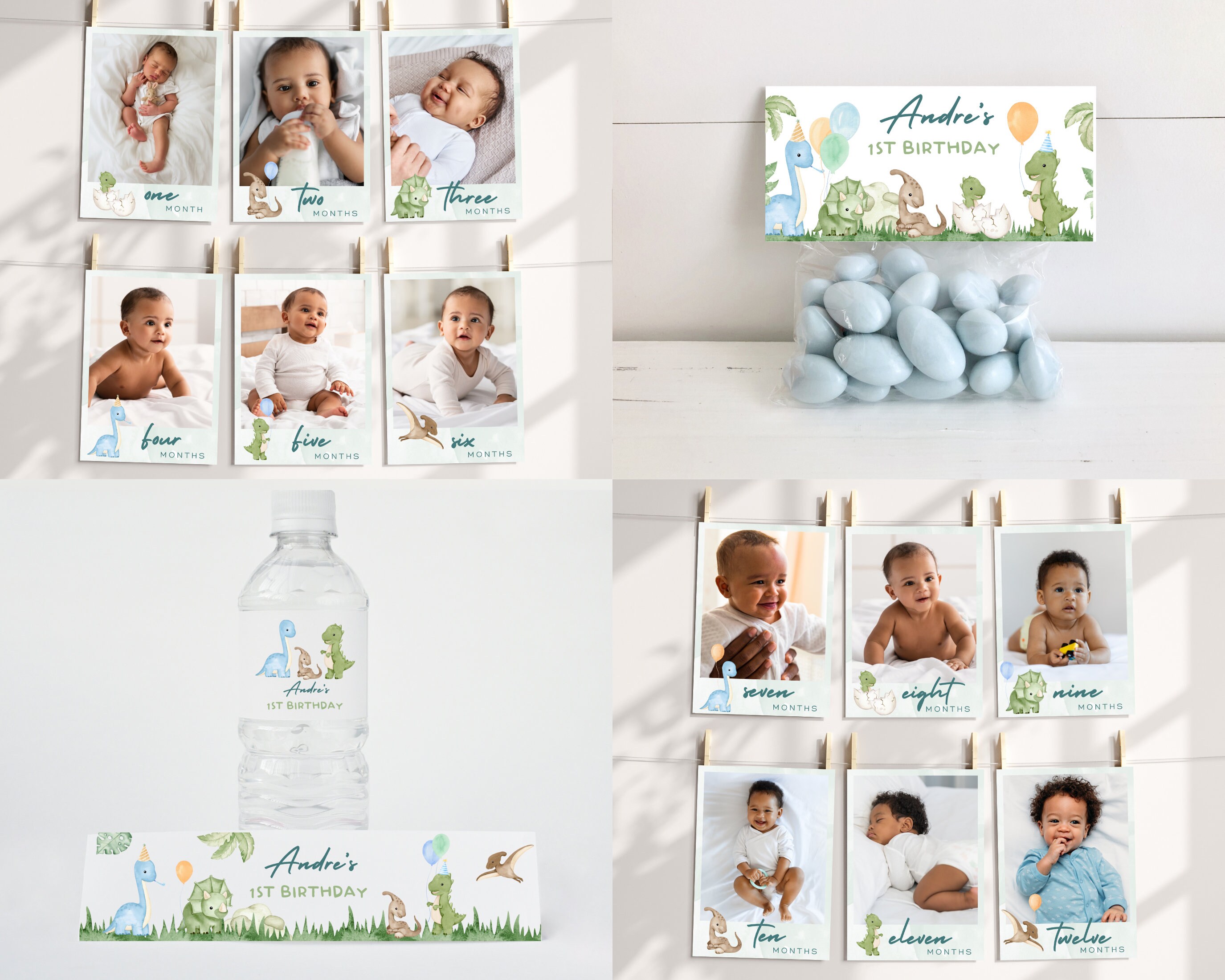 Bundle Birthday Party Dinosaur Theme Birthday Décor Instant Download ...