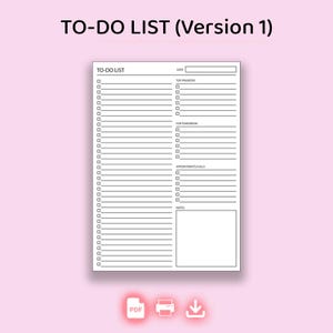 Printable To-do List PDF | Daily Planner A4 A5 A3 US Letter | Instant ...
