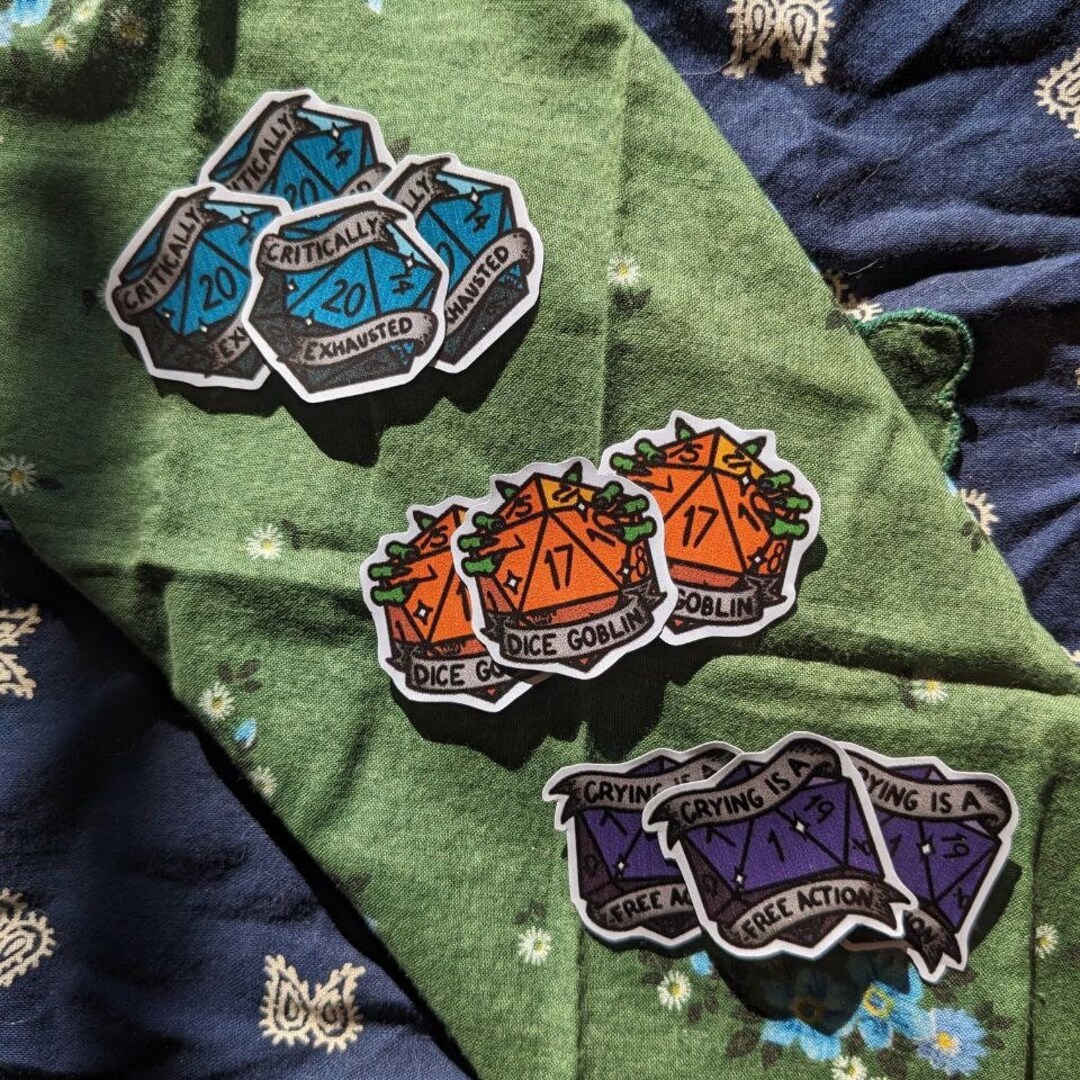 3 TTRPG Inspired Vinyl Stickers - Etsy