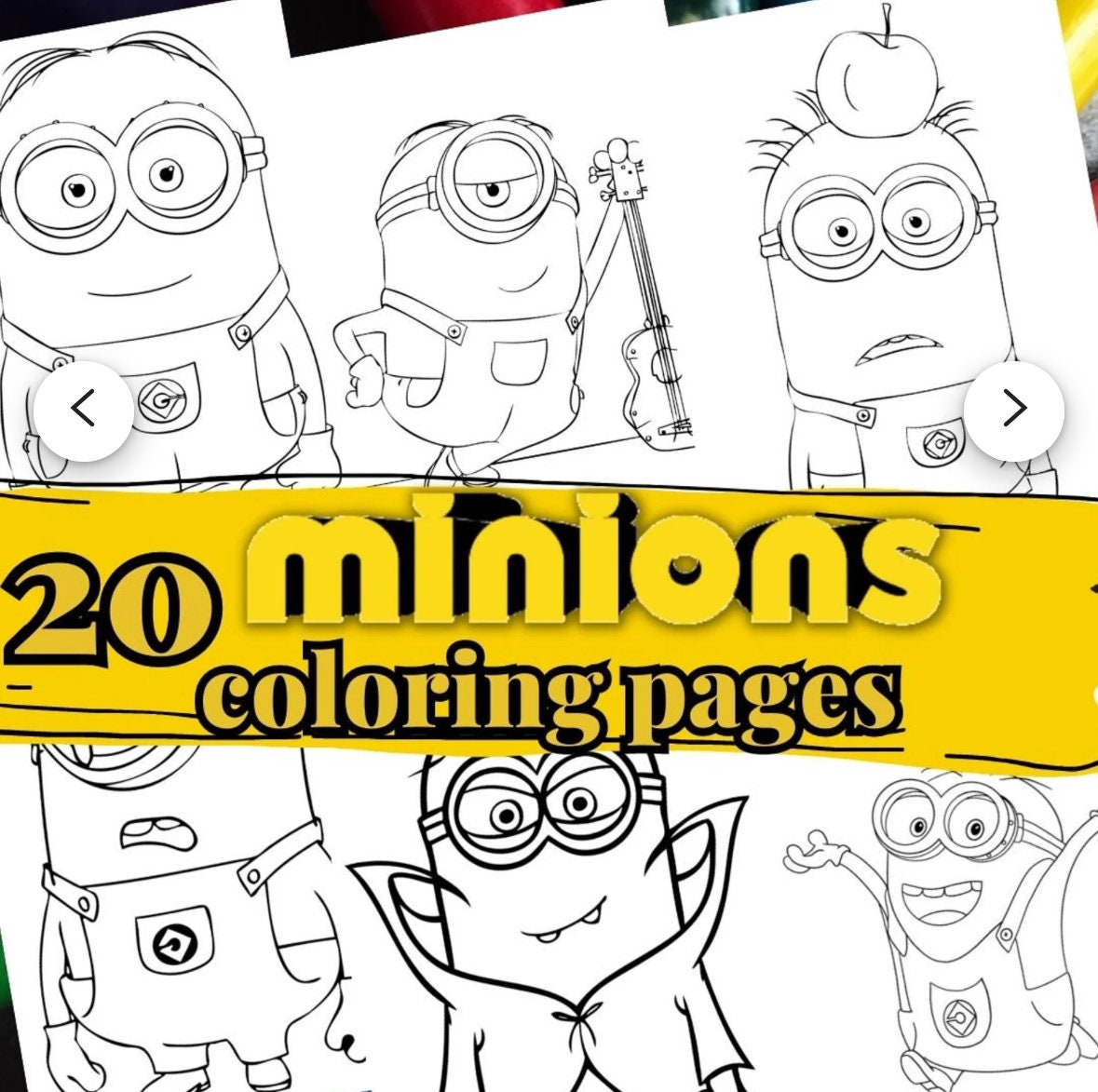 Minions Colouring Pages 20 Pages - Etsy