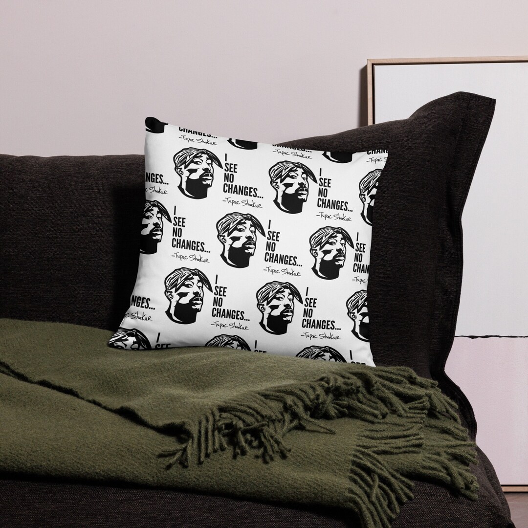 Cushion Cover TUPAC 'i See No Changes', ECO Certified, Handmade, 90s ...