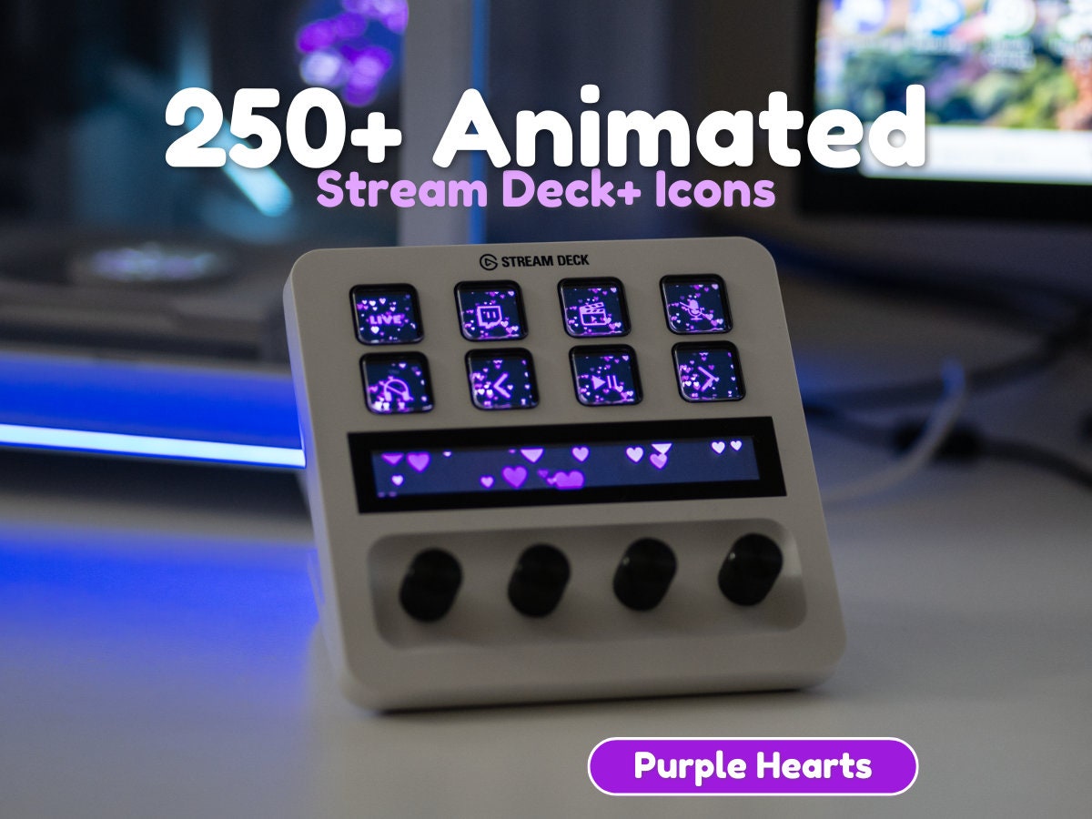 Animated Purple Hearts Set | Stream Deck Icons | 500+ Icons for Elgato ...
