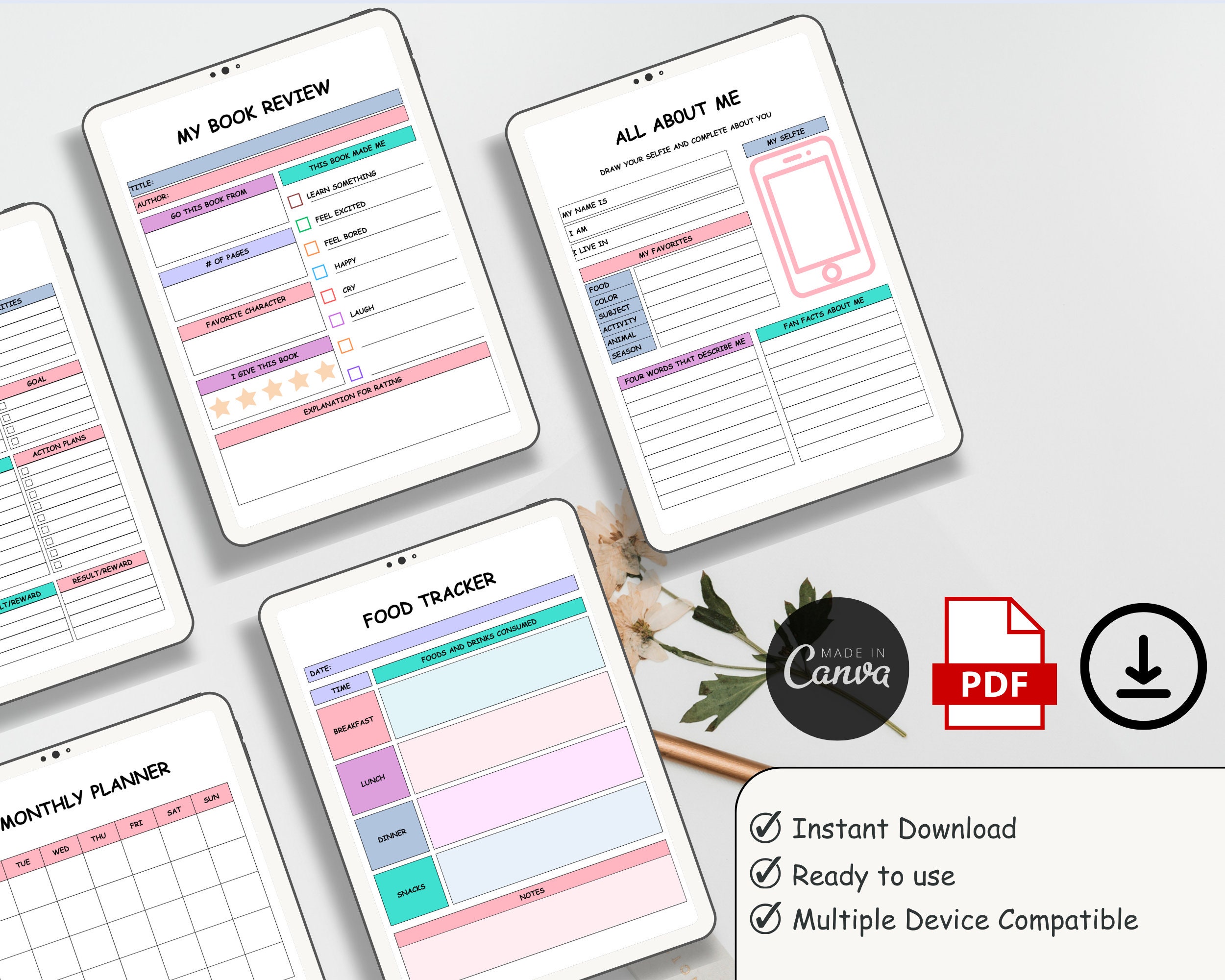 ADHD Planner for Kids, Daily Organizer, Children's Agenda, Behavioral ...