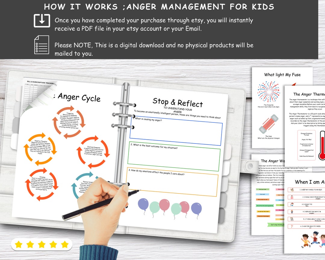 Anger Management Workbook for Kids, Children's Self Help Book, Emotions ...
