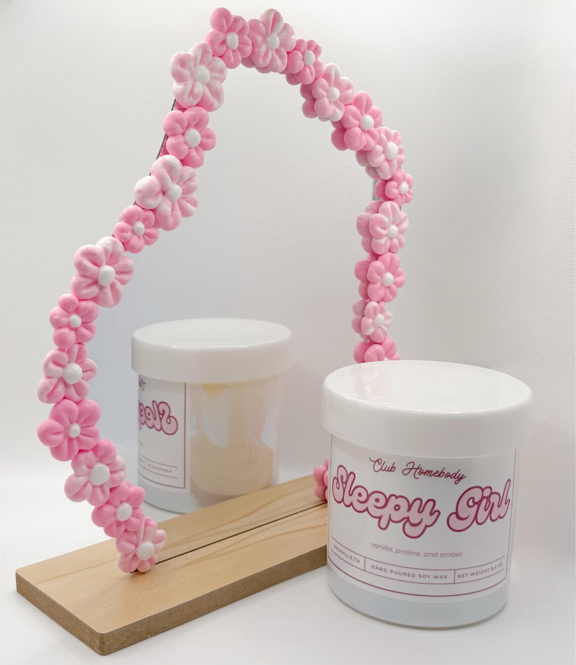 Handmade Pink Daisy Flower Arch Mirror Foam Clay Design - Etsy