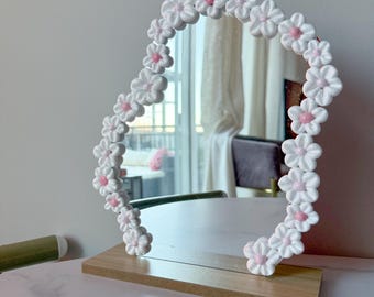 Handmade Pink Daisy Flower Arch Mirror Foam Clay Design - Etsy