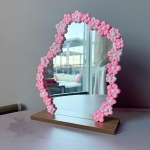 Handmade Pink Daisy Flower Arch Mirror Foam Clay Design - Etsy