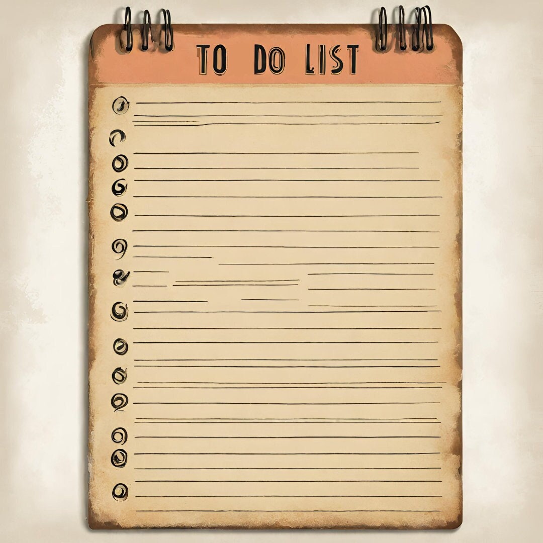 Vintage to Do List, Printable Image - Etsy