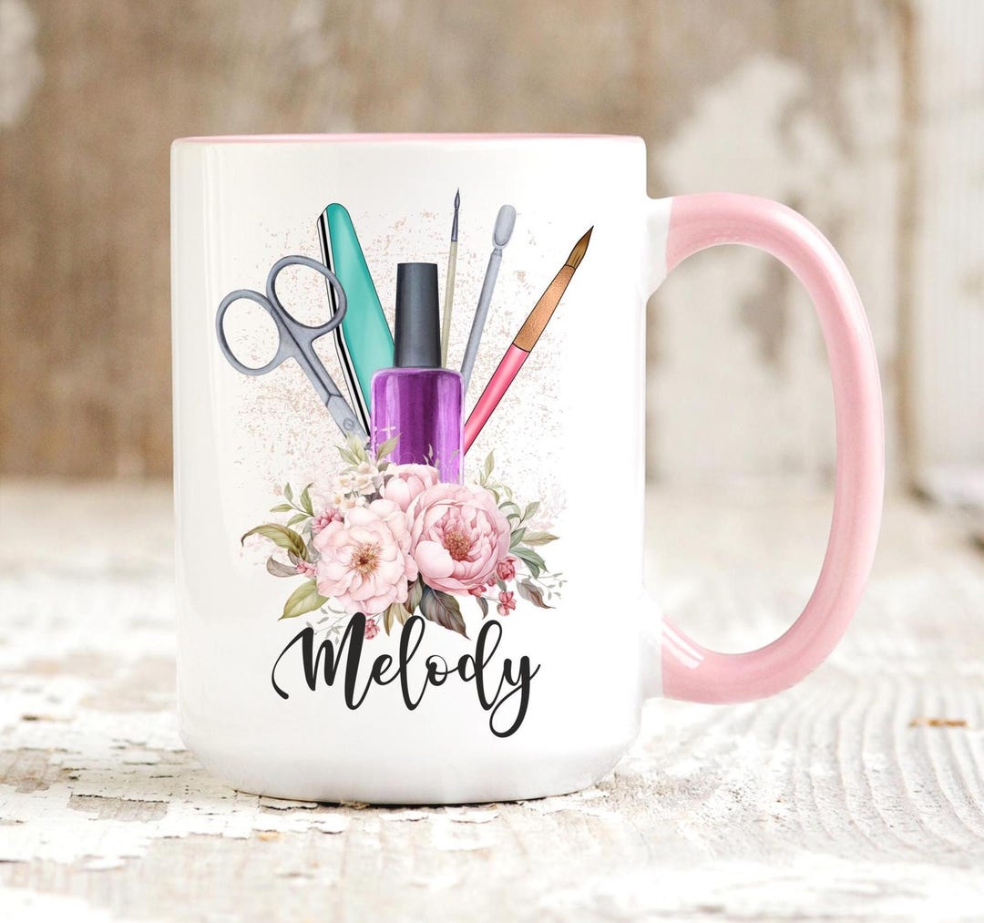 Custom Nail Tech Mug, Nail Polish Obsessed Mug, Nail Technician Gift ...