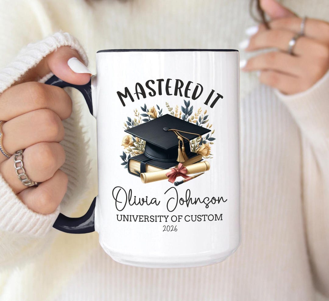 Custom Master's Degree Mug, Mastered It Mug, Personalized Master's ...