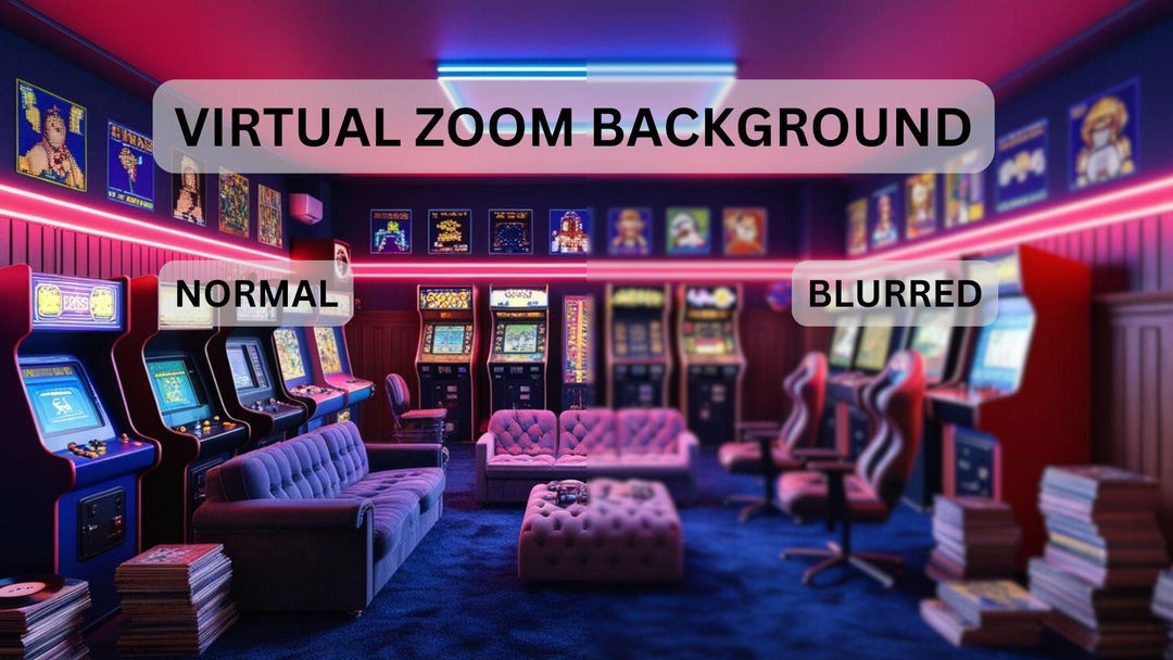 Zoom Background, Nostalgic Retro Gaming Room Home Office Background ...