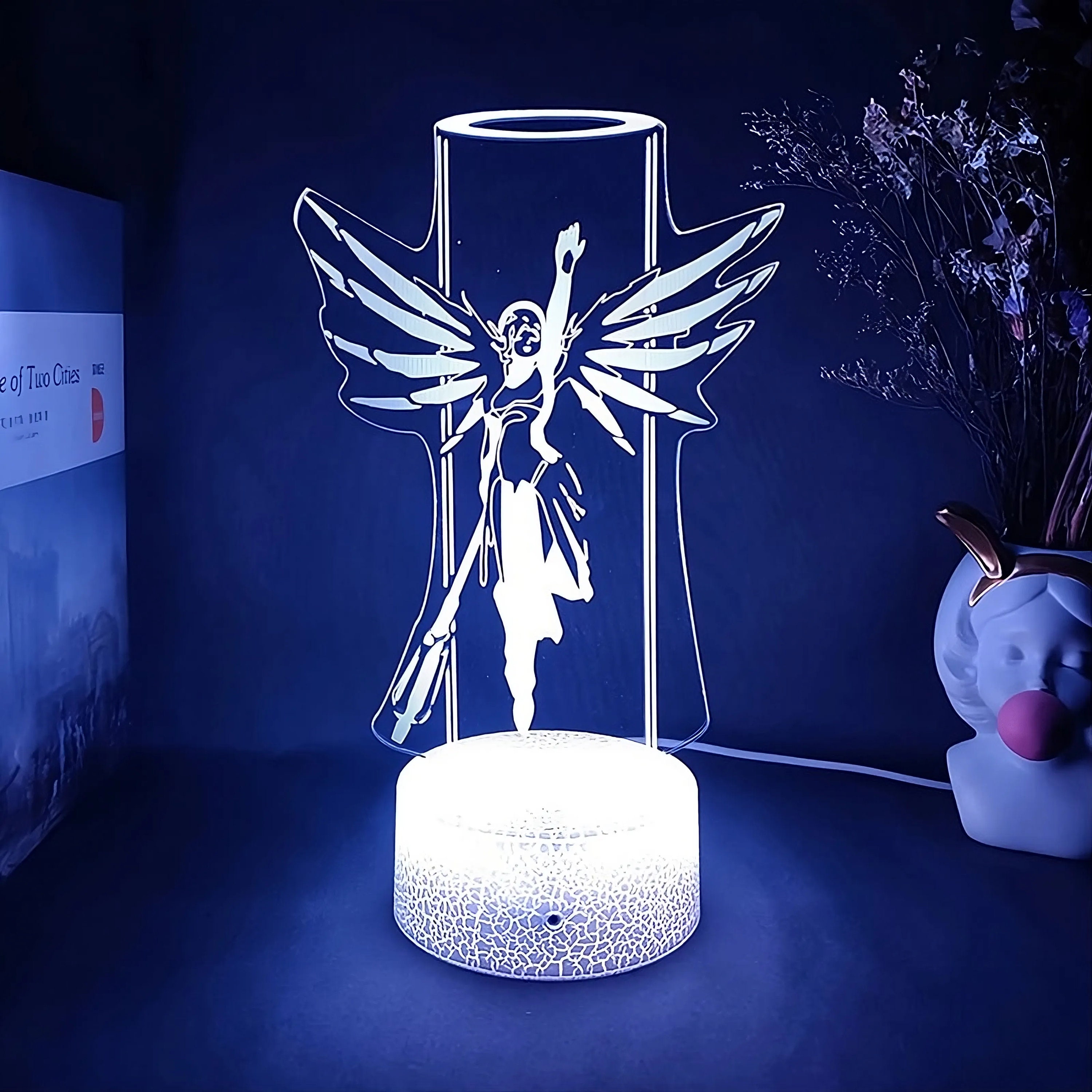 Overwatch OW DVA 3D LED Lamp, Gamer Desk Decor, Night Light Figure ...