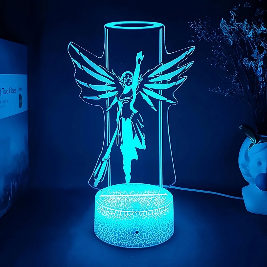 Overwatch OW DVA 3D LED Lamp, Gamer Desk Decor, Night Light Figure ...