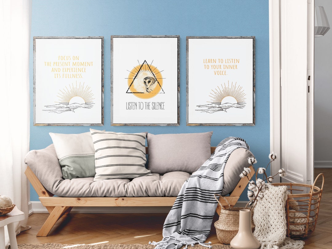 Mindful Moments Poster Bundle Set of 3 PDF Printables. Yoga Meditation ...