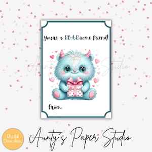 Monster Love Valentines Cards | Digital Download - Etsy