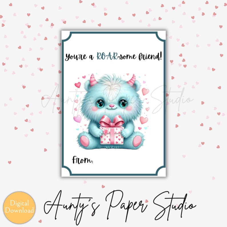Monster Love Valentines Cards | Digital Download - Etsy