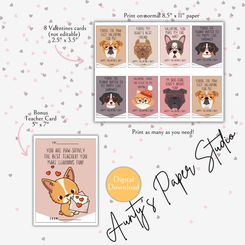 Puppy Love Valentines Card | Digital Download - Etsy