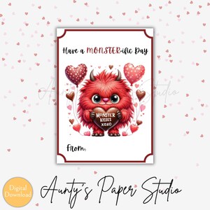 Monster Love Valentines Cards | Digital Download - Etsy