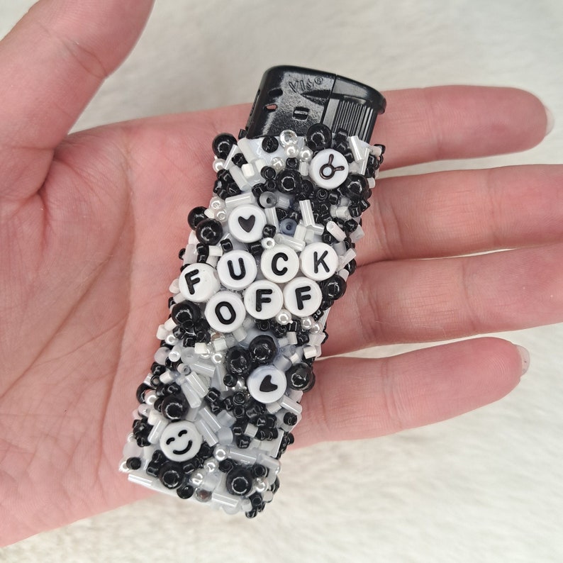 Bedazzled Lighter, Personalized Lighter, Pearls, Black and White - Etsy