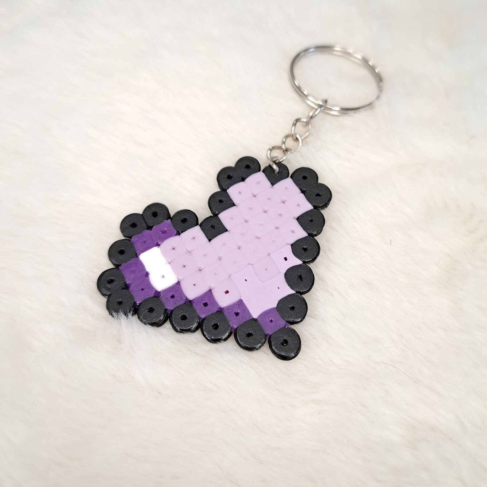 Cute Colorful Heart Iron-on Bead Keychain, Heart Keychain - Etsy