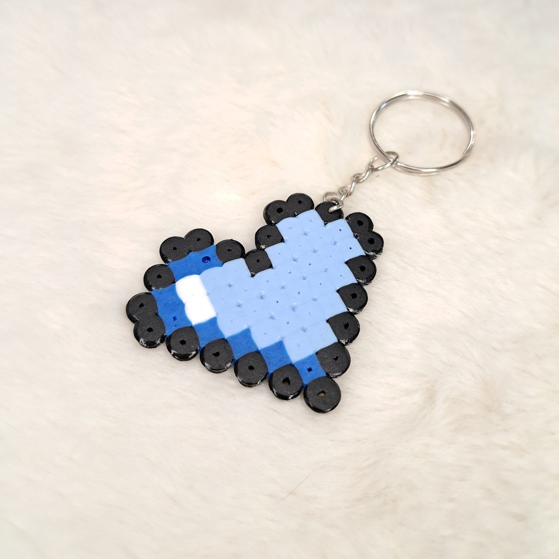 Cute Colorful Heart Iron-on Bead Keychain, Heart Keychain - Etsy
