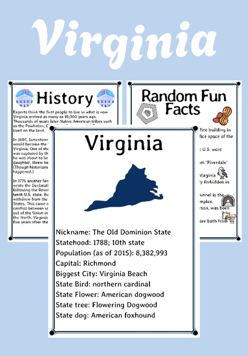 Virginia Family Trip Games, Family Vacation, Road Trip, Travel Games ...