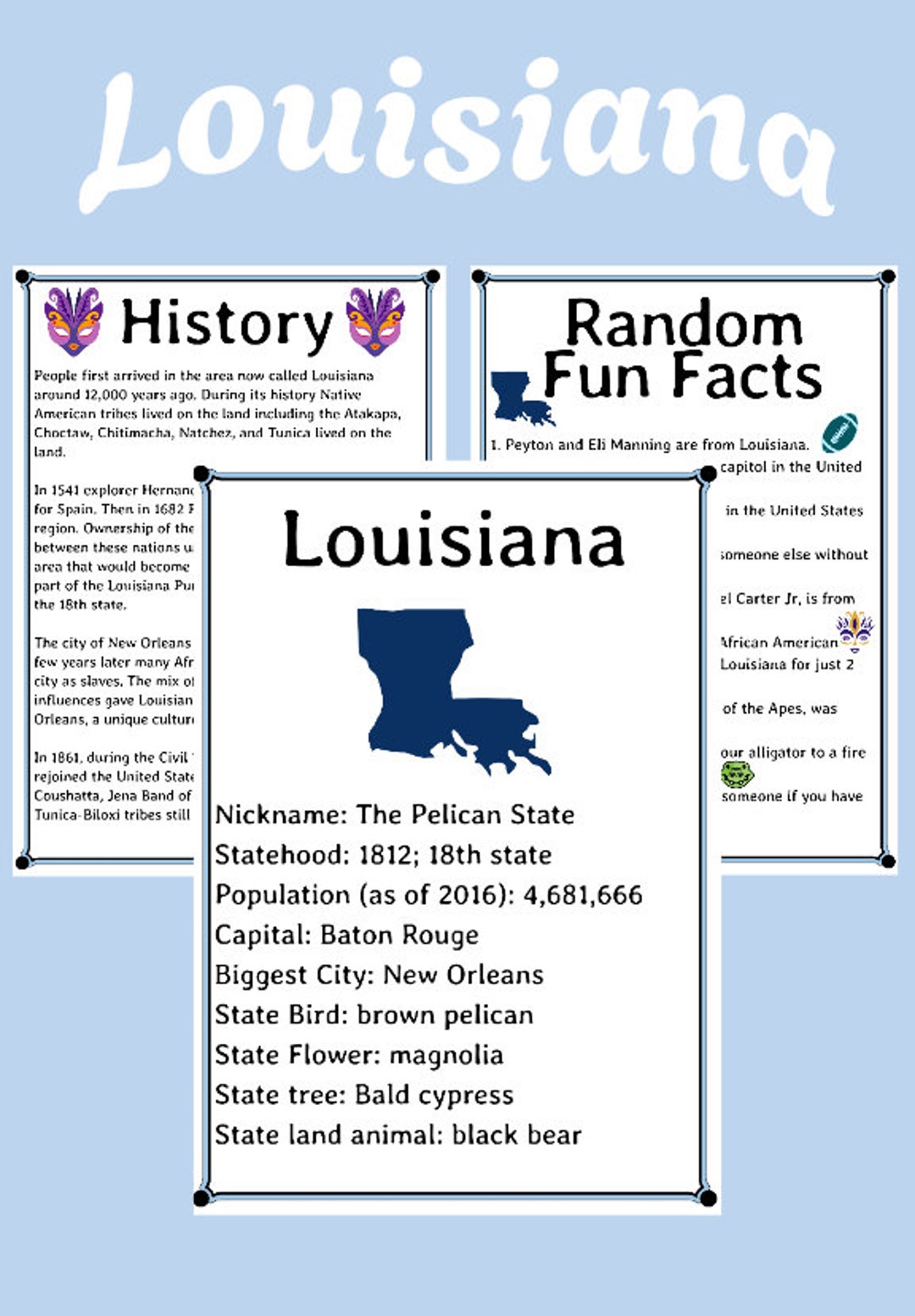 Louisiana Family Trip Games, Family Vacation, Road Trip, Travel Games ...