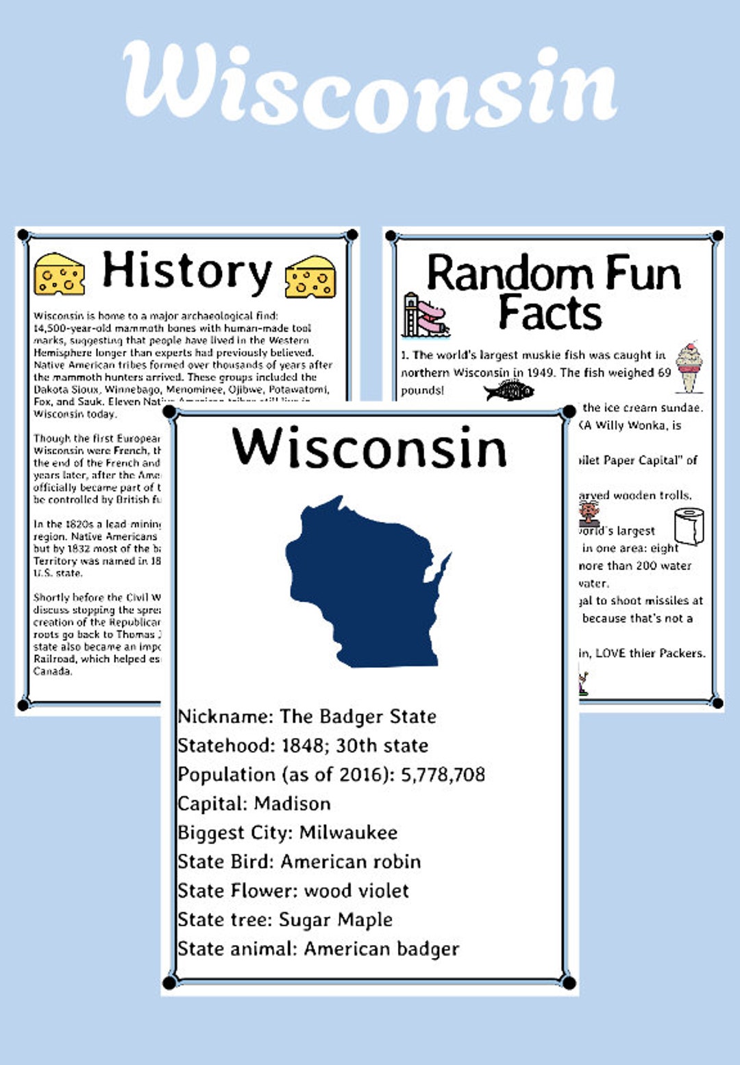 Wisconsin Family Trip Games, Family Vacation, Road Trip, Travel Games ...