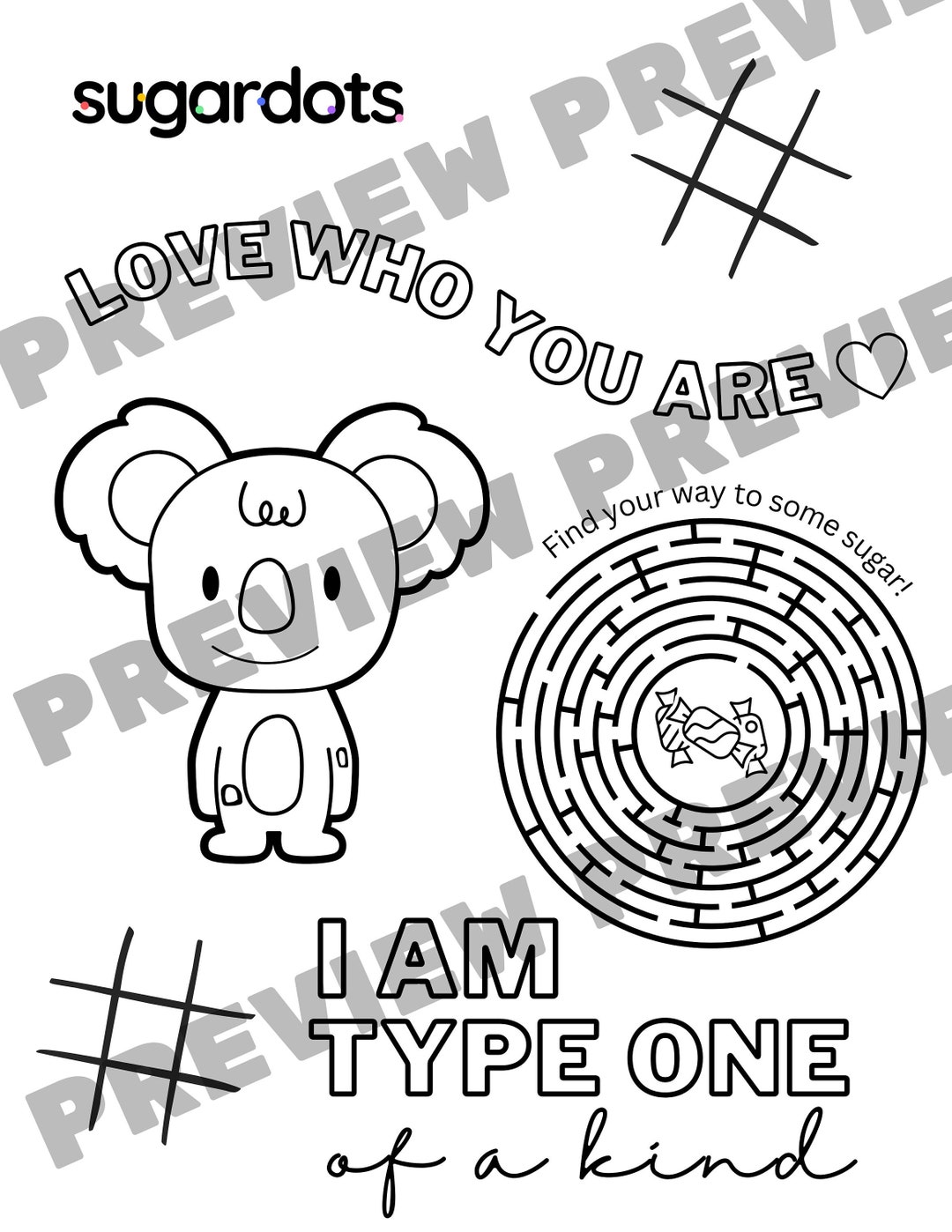 Type One Diabetes Coloring Page, T1D Activity Page, Type One Diabetes ...