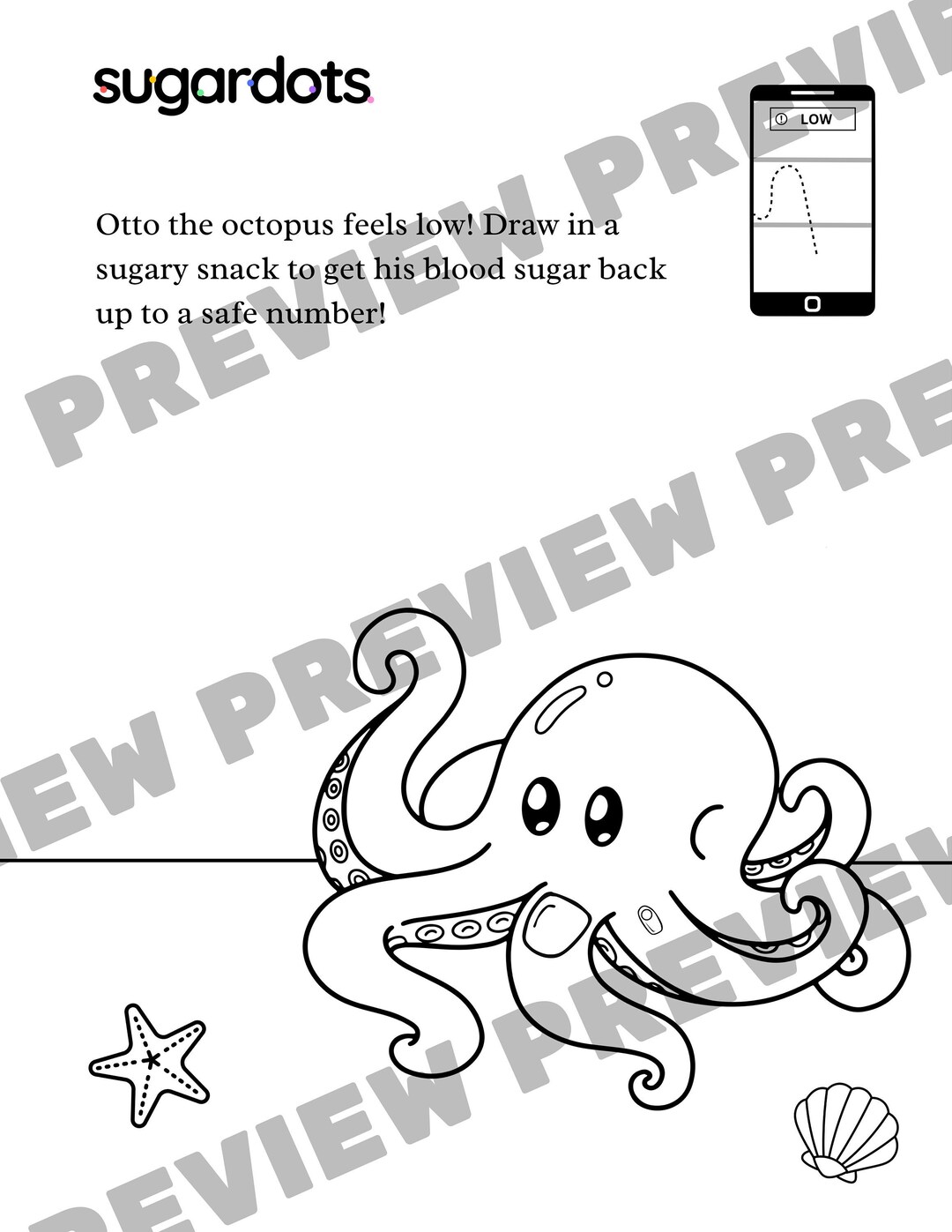 Draw in a Sugary Snack, Type One Diabetes Activity, Kids Diabetes, T1D ...