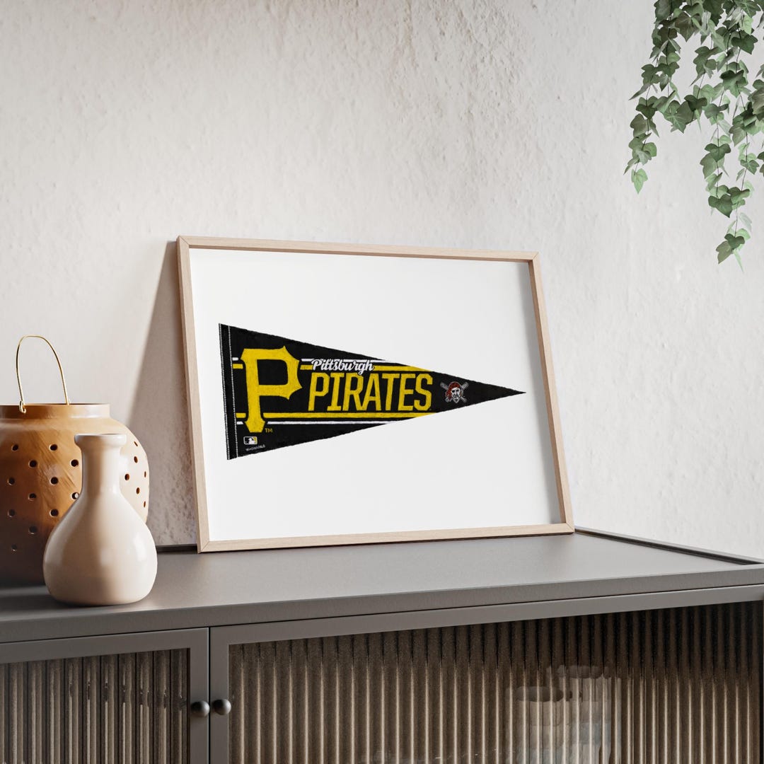 Pittsburgh Pirates Pennant Flag Print With Wooden Frame - Etsy