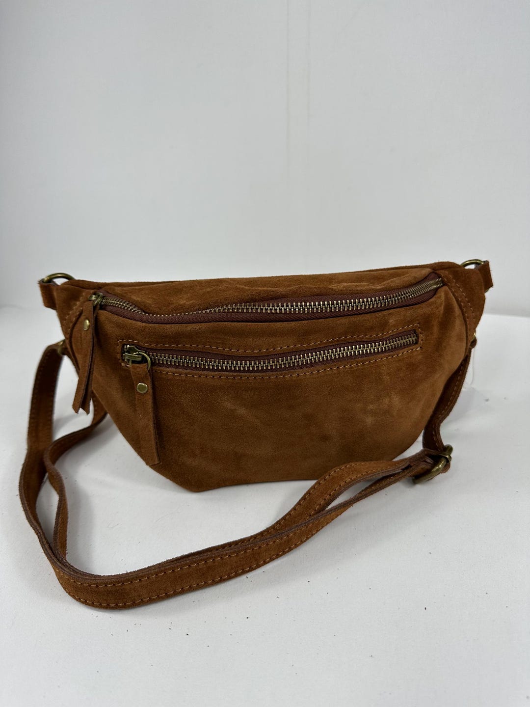 Suede Leather Belt Bag – Handmade Belt Bag With Double Zipper | Soft ...