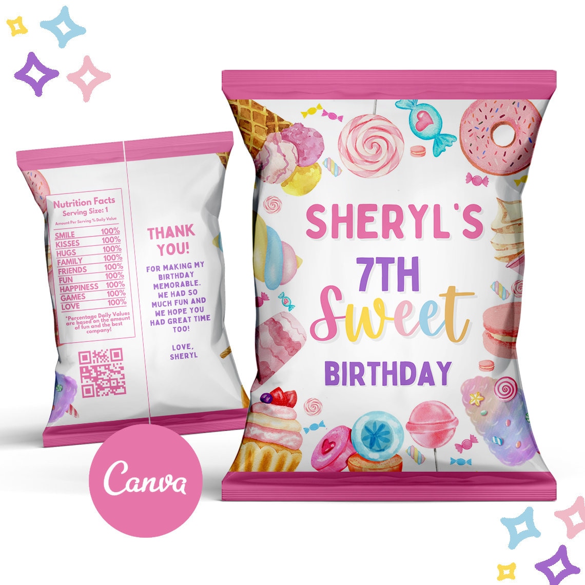 Sweets Candy Chip Bag, Sweets Candy Party, Sweets Candy Birthday ...